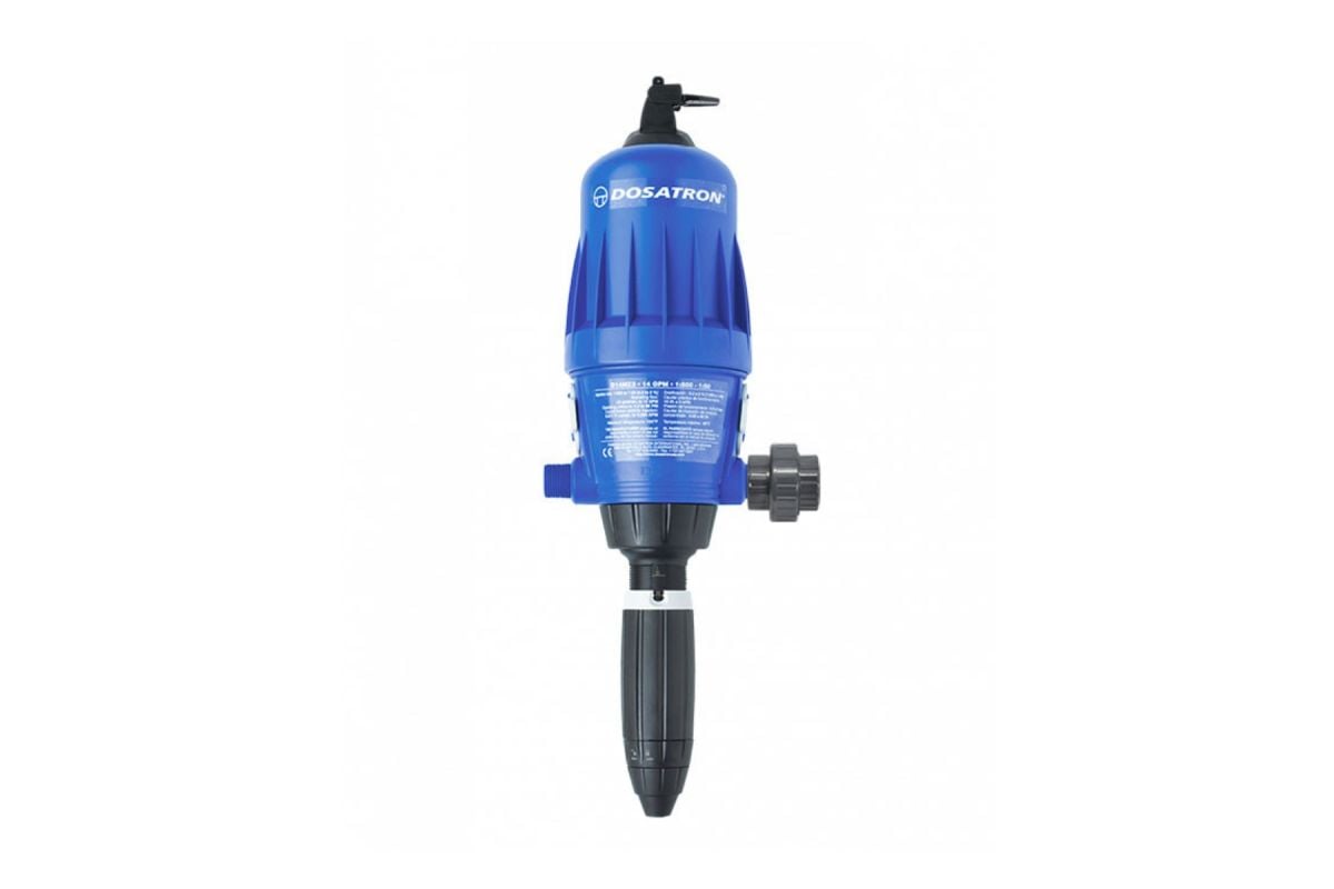 Dosatron Water Powered Doser, 14 GPM 1:500 To 1:50, Kalrez Seals & Bypass - 3/4"