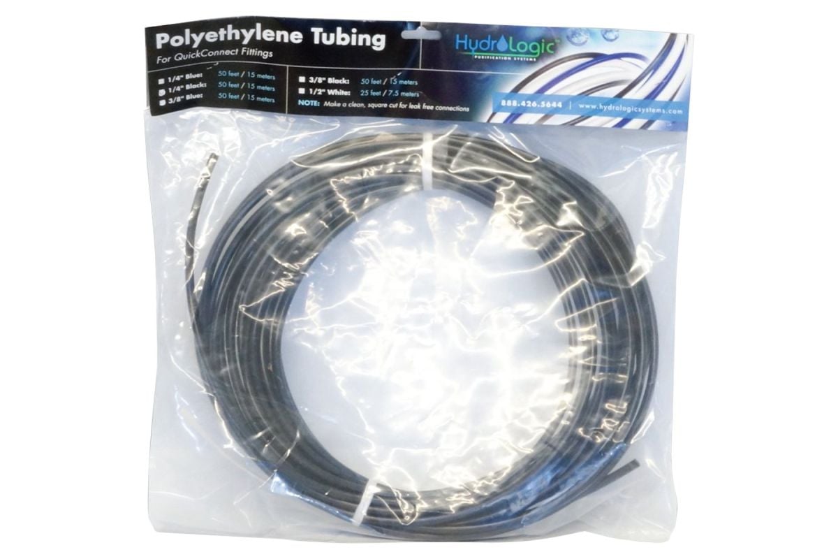 Hydro-Logic Poly Tubing 1/4" OD x 50' Roll - Black